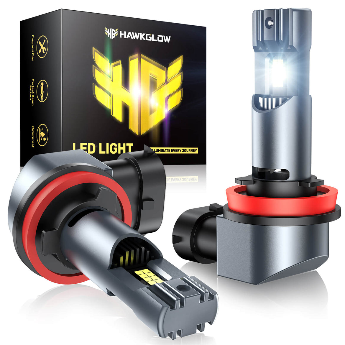 H11 LED Headlight Bulbs - Bright, Plug & Play H11 LED Bulbs | Hawkglow